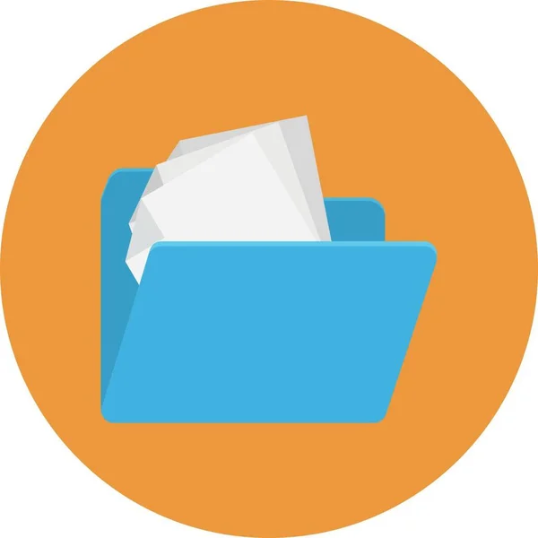 Orange file folder icon — Stock Vector © polesovsky #16039051