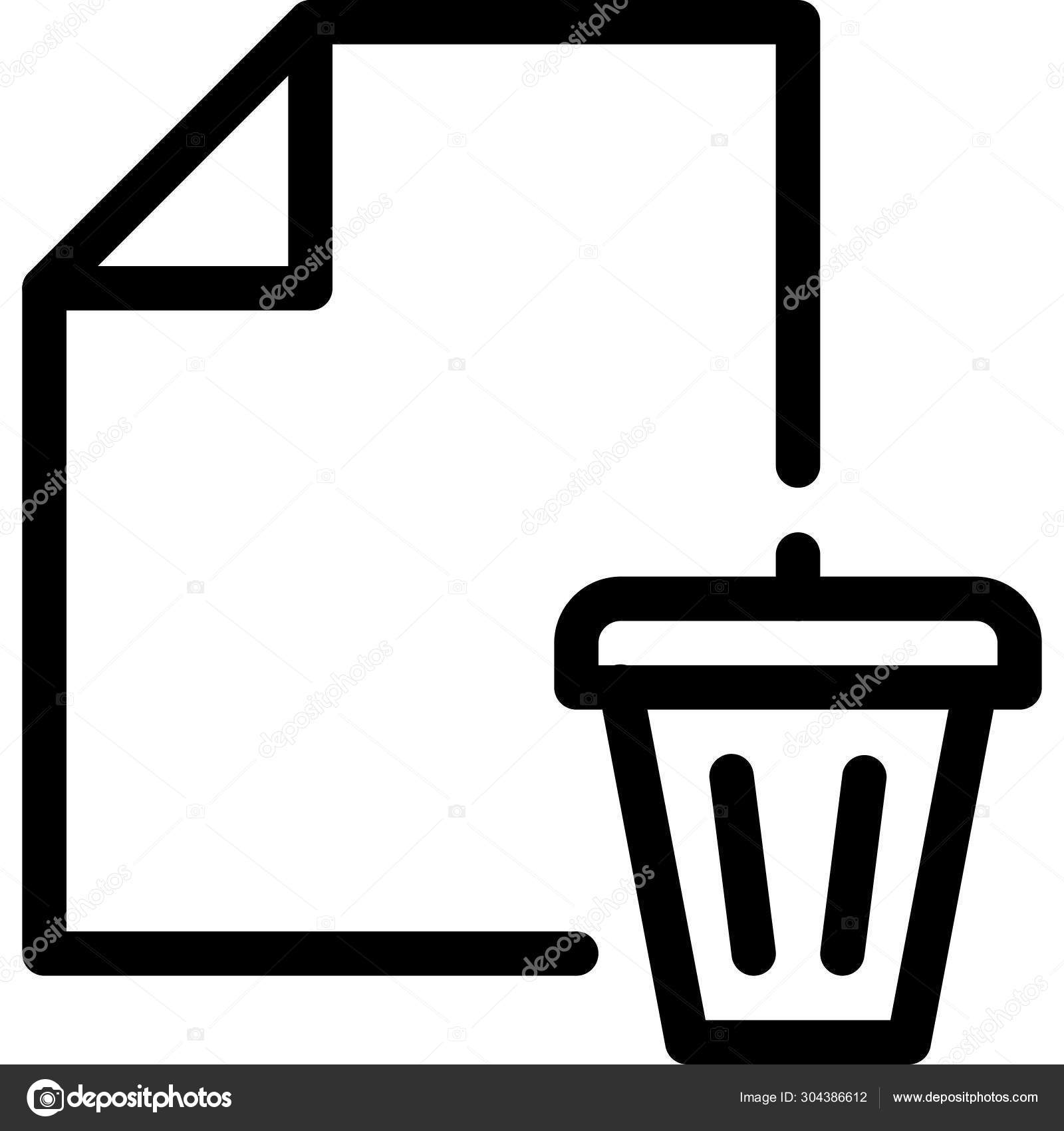 Delete File Simple Illustration — Stock Vector © Iconscout #304386612