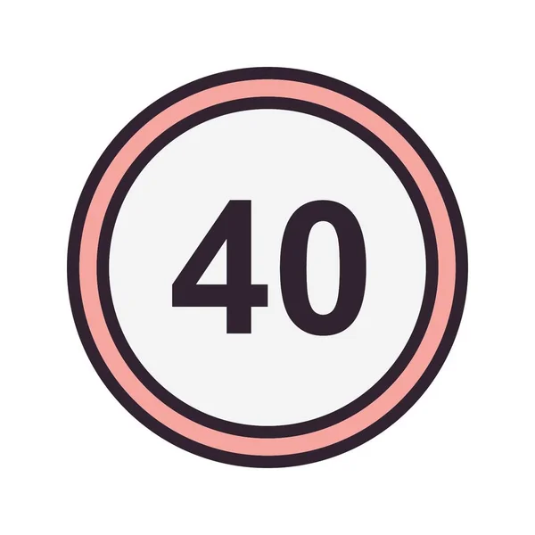Speed sign - Number fourty button — Stock Vector © Grounder #28020005