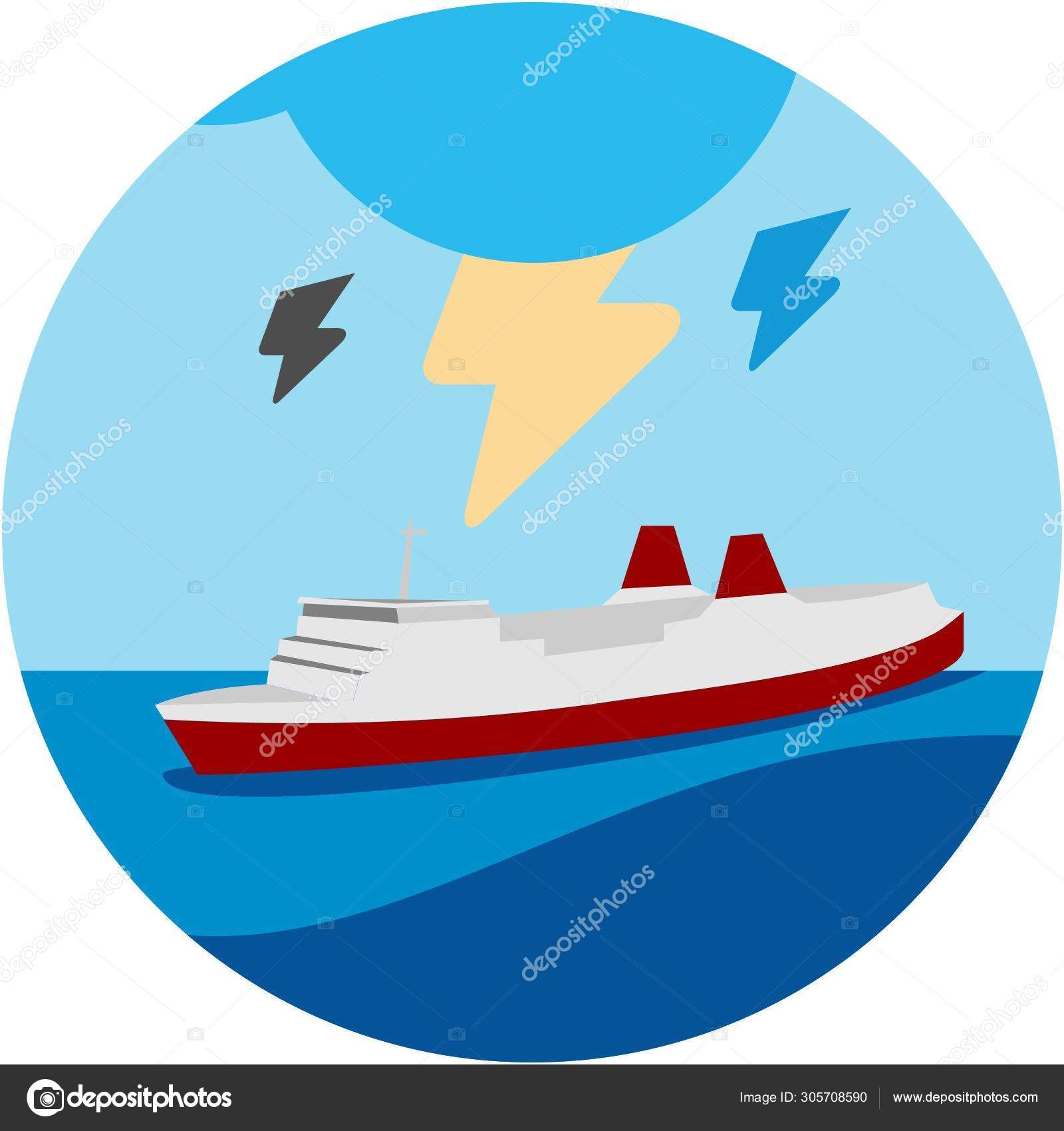 Storm Sea Vector Illustration — Stock Vector © Iconscout #305708590