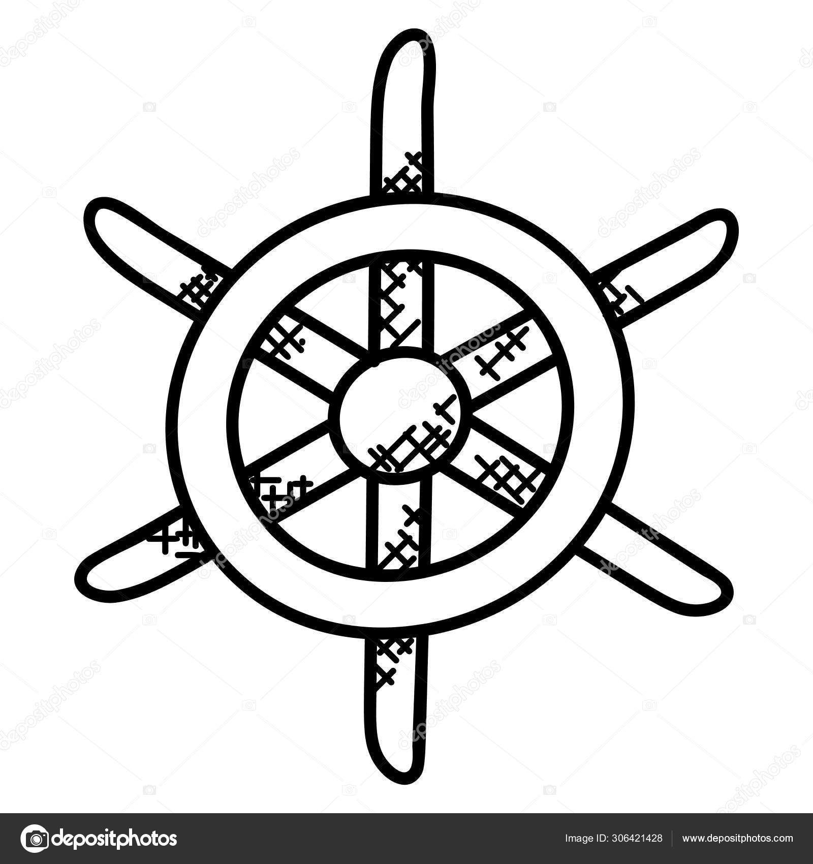 Ship Helm Simple Illustration — Stock Vector © Iconscout #306421428