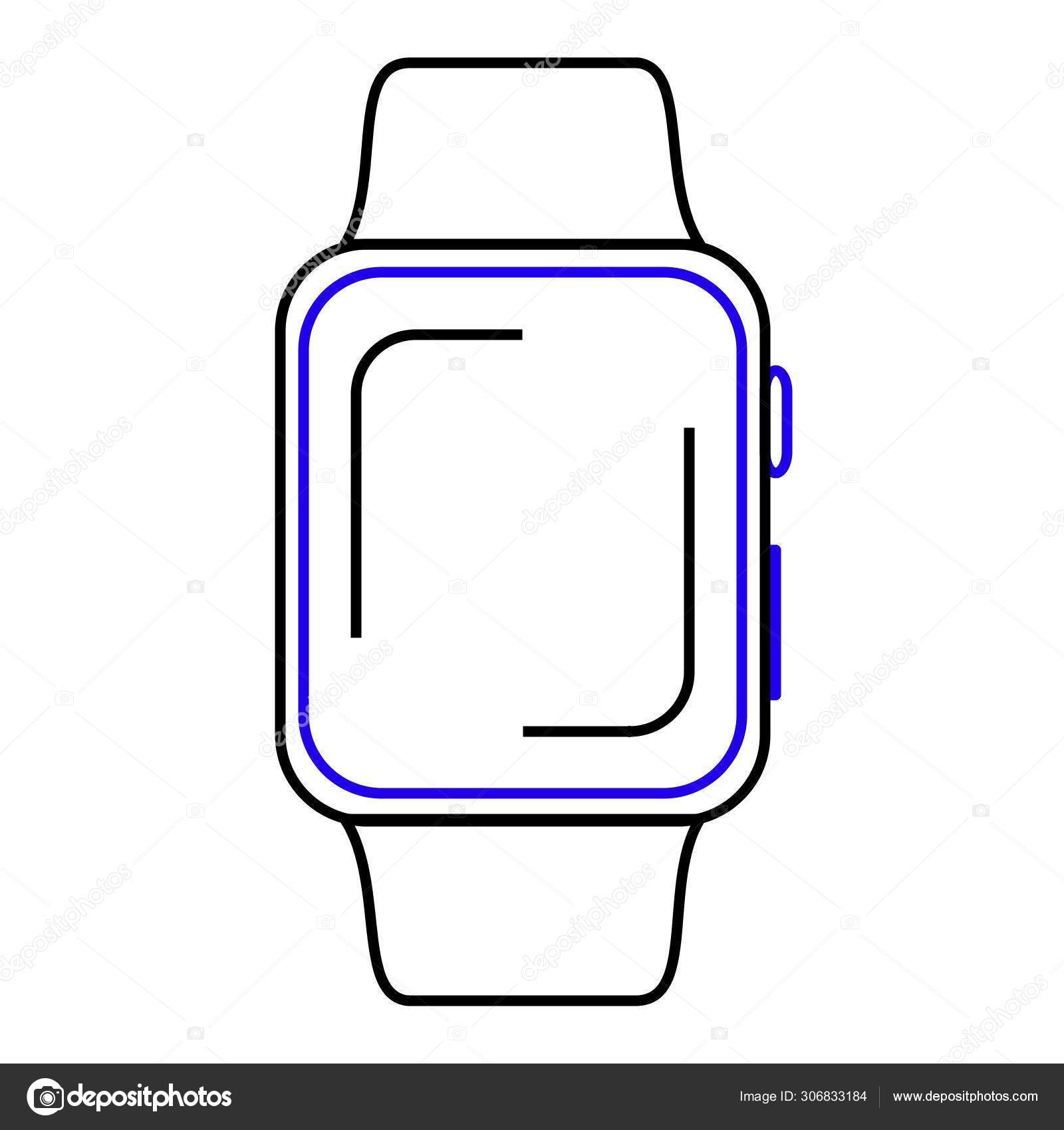Applewatch Smartwatch Device Time Wearable Clock Simple Illustration ...