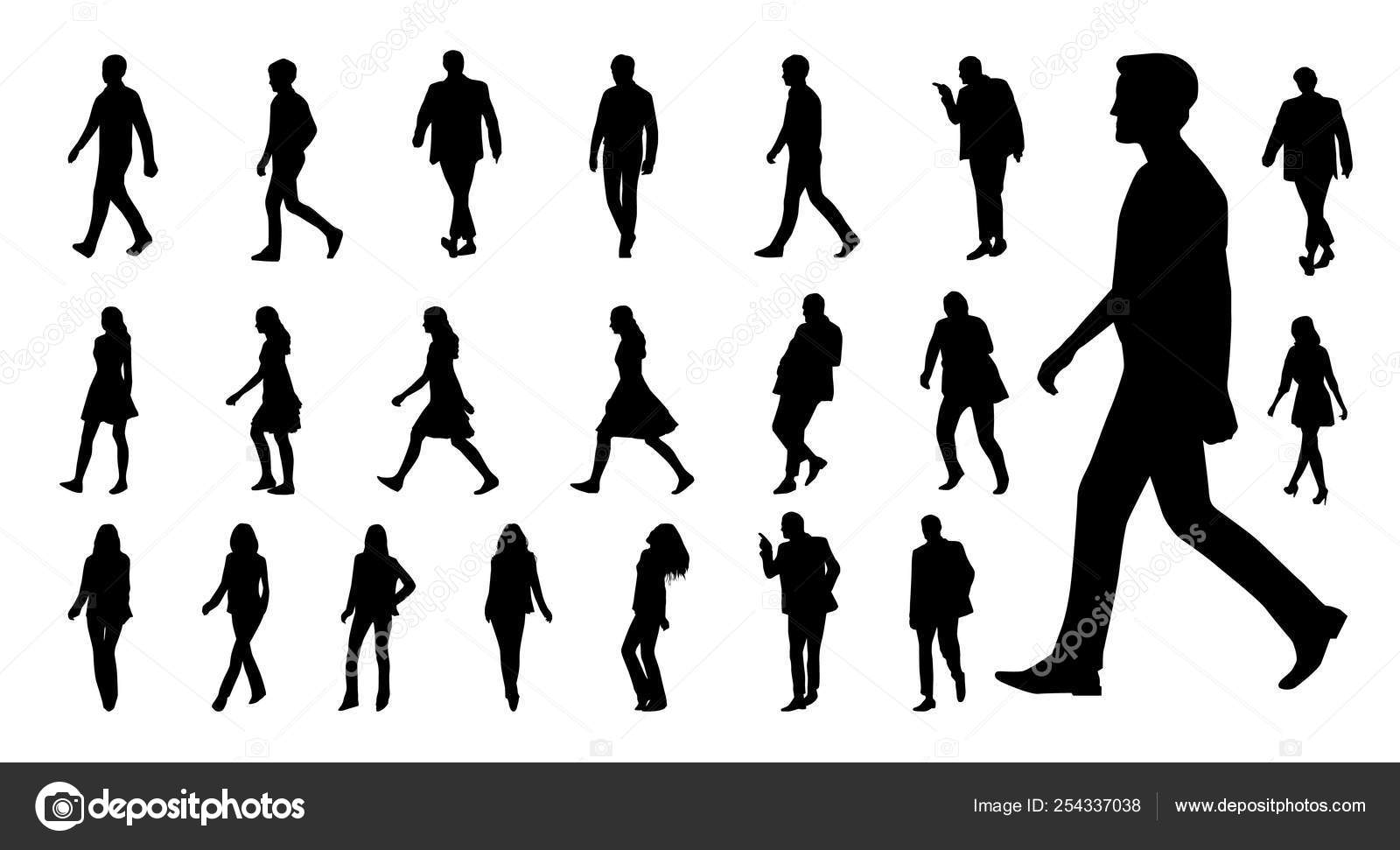 Woman Walking Silhouette Vector