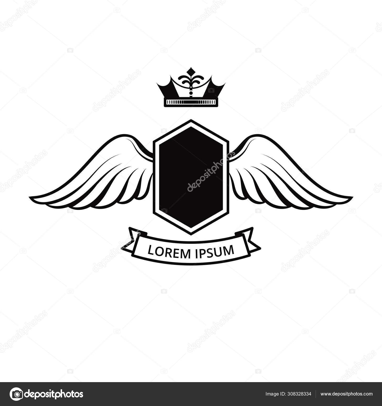 Shield Design With Wings Stock Vector Image By ©lohjinawi 308328334