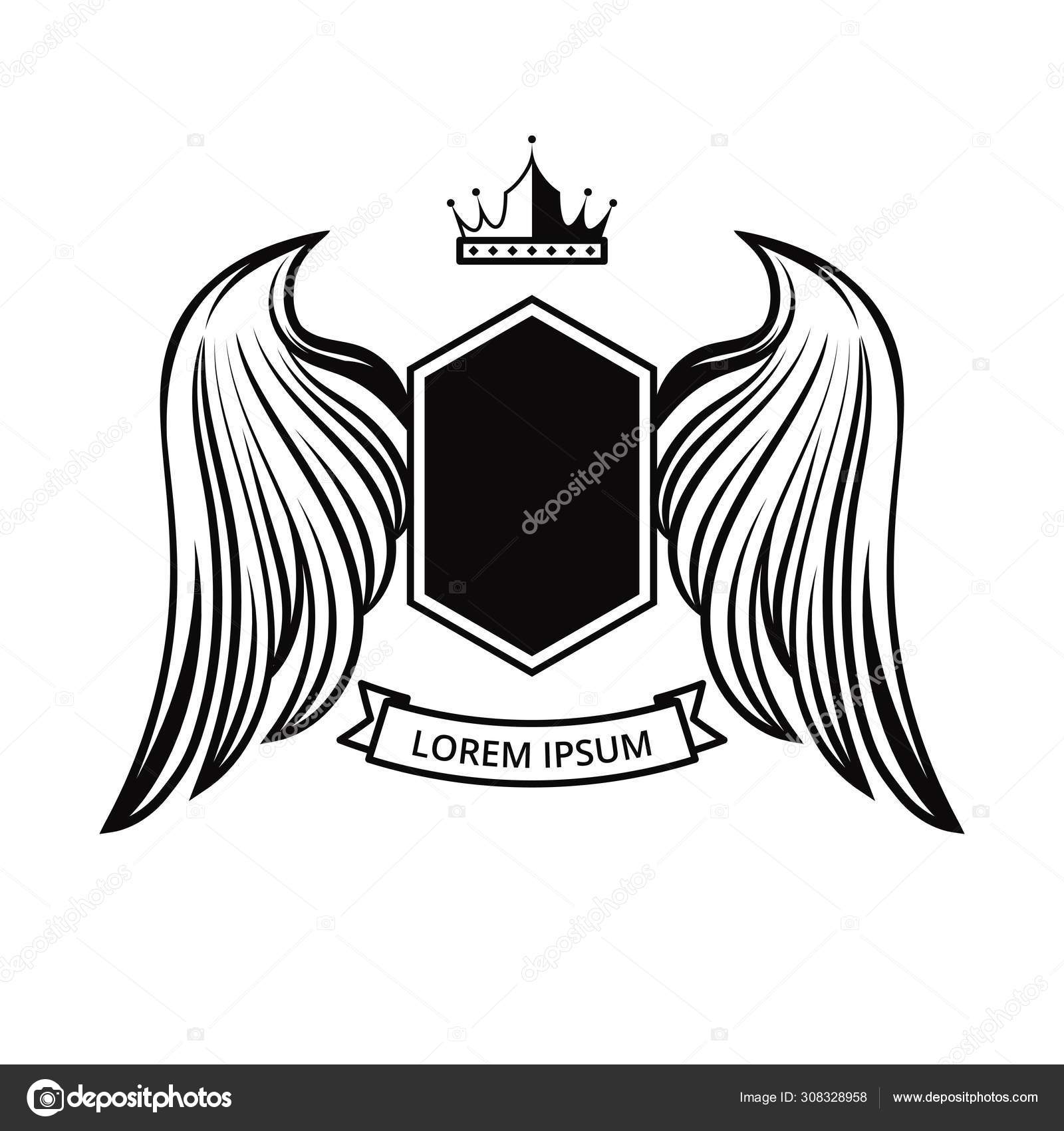 SHIELD DESIGN WITH WINGS Stock Vector by ©lohjinawi 308328958