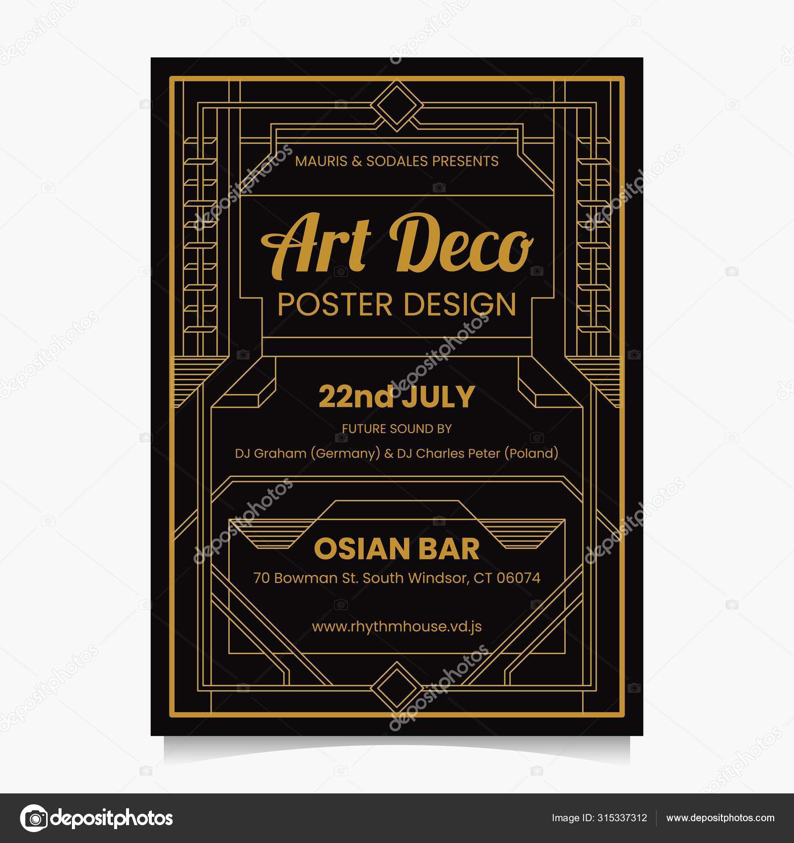 ART DECO POSTER DESIGN TEMPLATE Stock Vector by ©lohjinawi 315337312