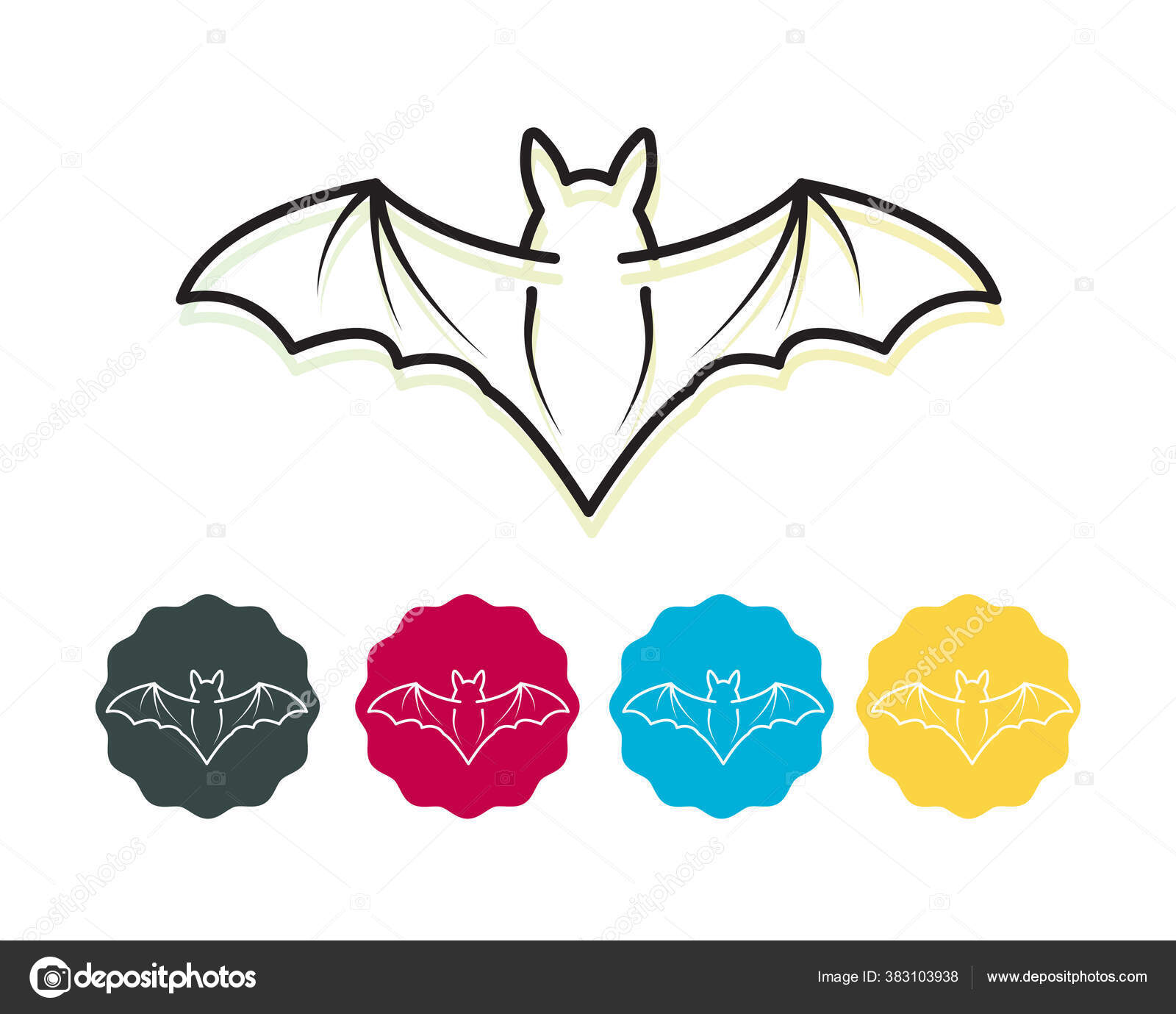 Fruit Bat Black And White Clipart