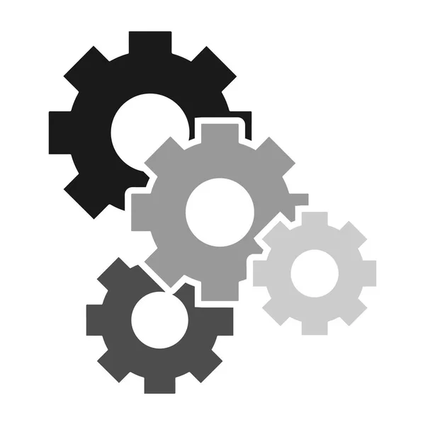 Ilustración vectorial de engranajes y engranajes en blanco y negro ...