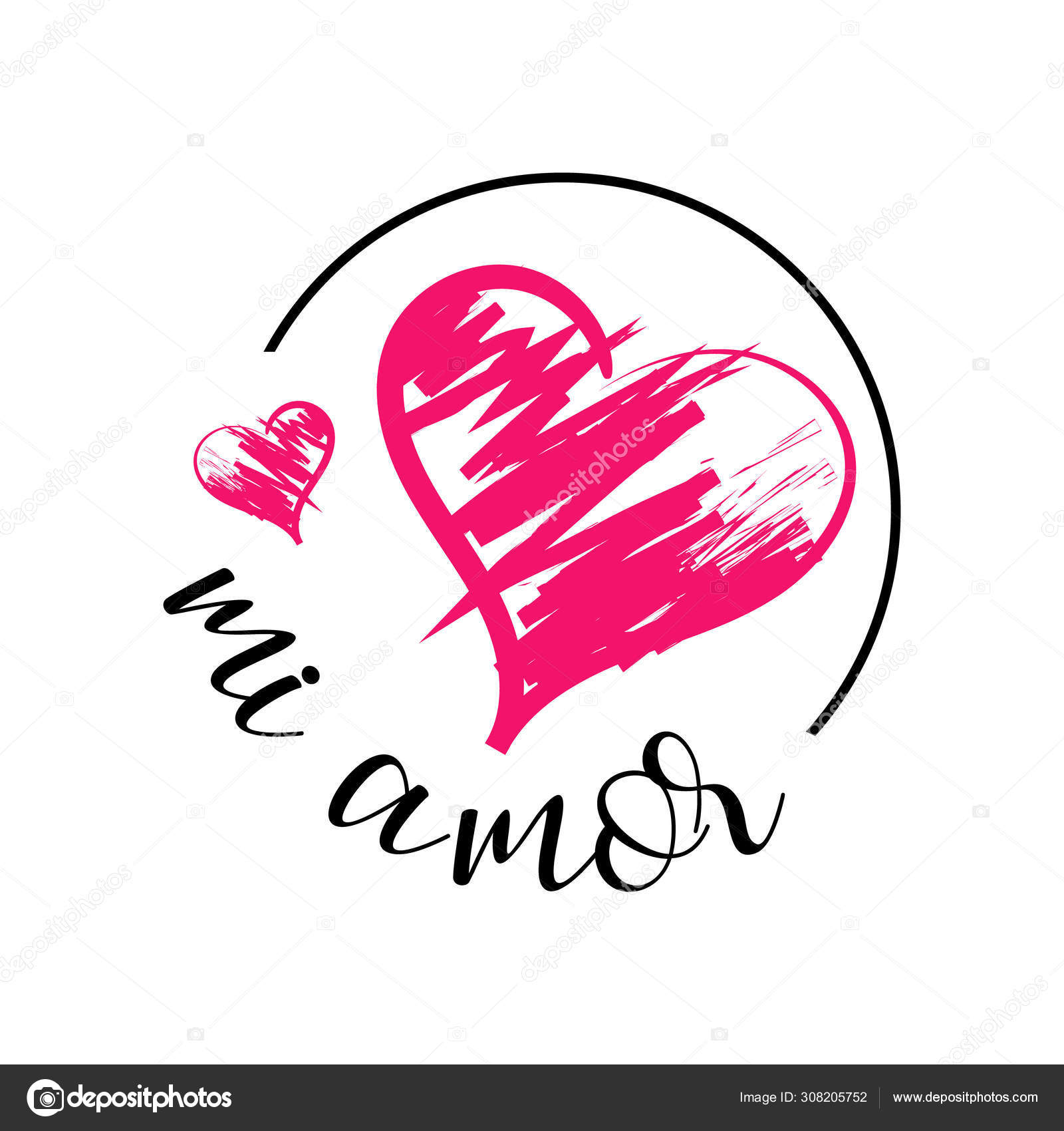 Mi Amor vector hand lettering My love in Spanish vector digital Stock ...
