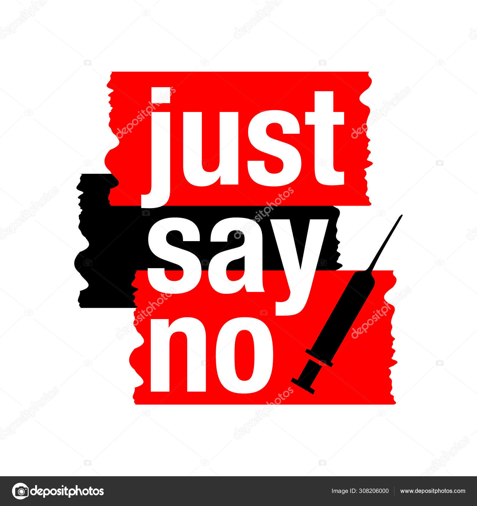 Say no to drugs lettering. No drugs allowed. Drugs icon in prohi Stock ...
