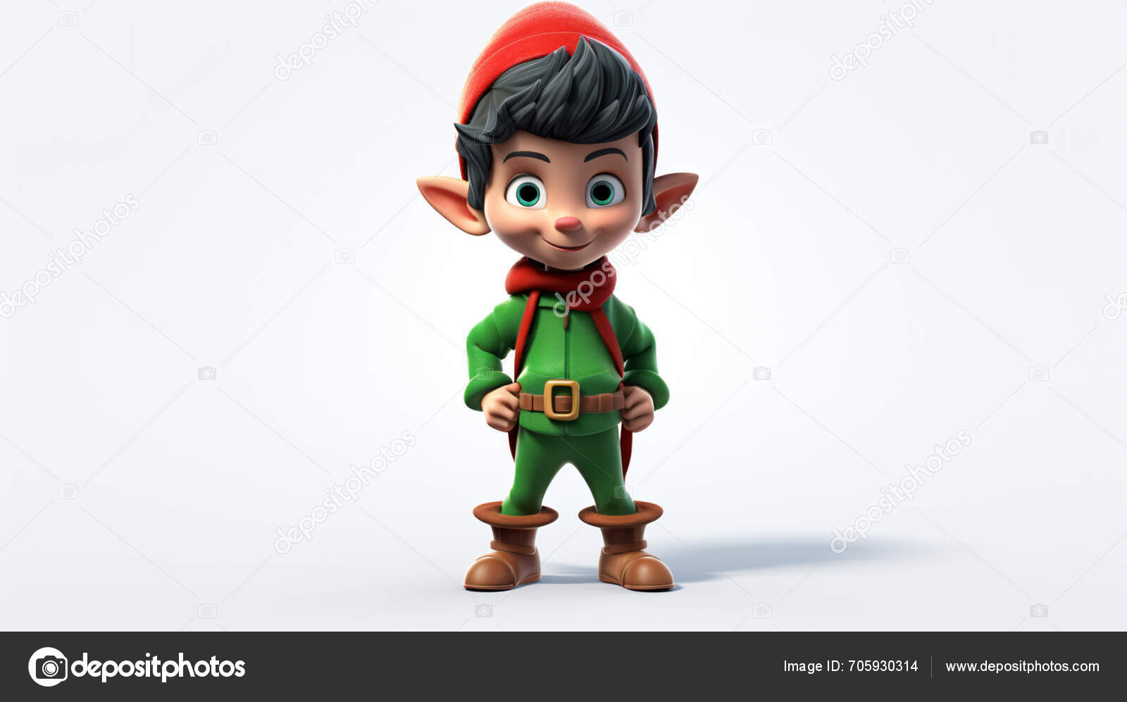 Cartoon Elf White Background — Stock Photo © MiryHaval #705930314