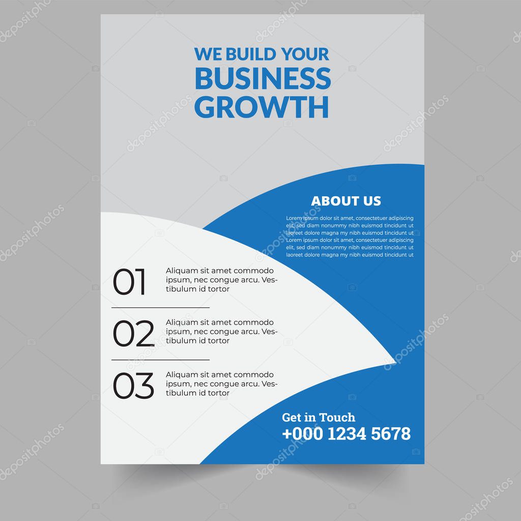 Diseño de volante corporativo. Plantilla de folleto de negocios. Portada del informe anual ...