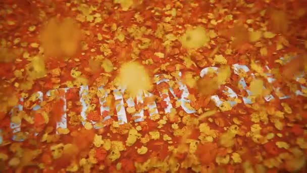 4k animation of leaves falling and revealing the words autumn sale ...
