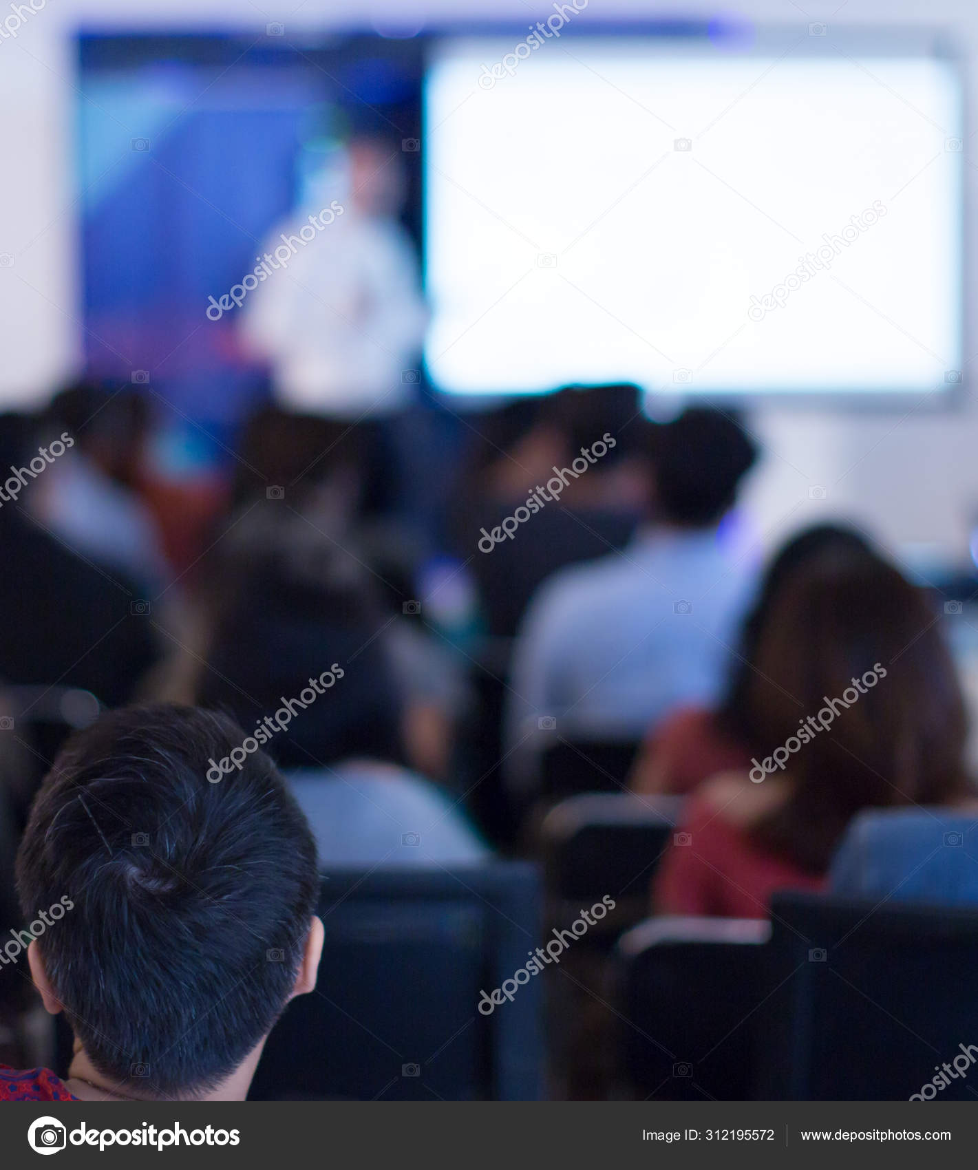 Seminar Expert Speaker Presenting Audience Hall Business Presentation ...