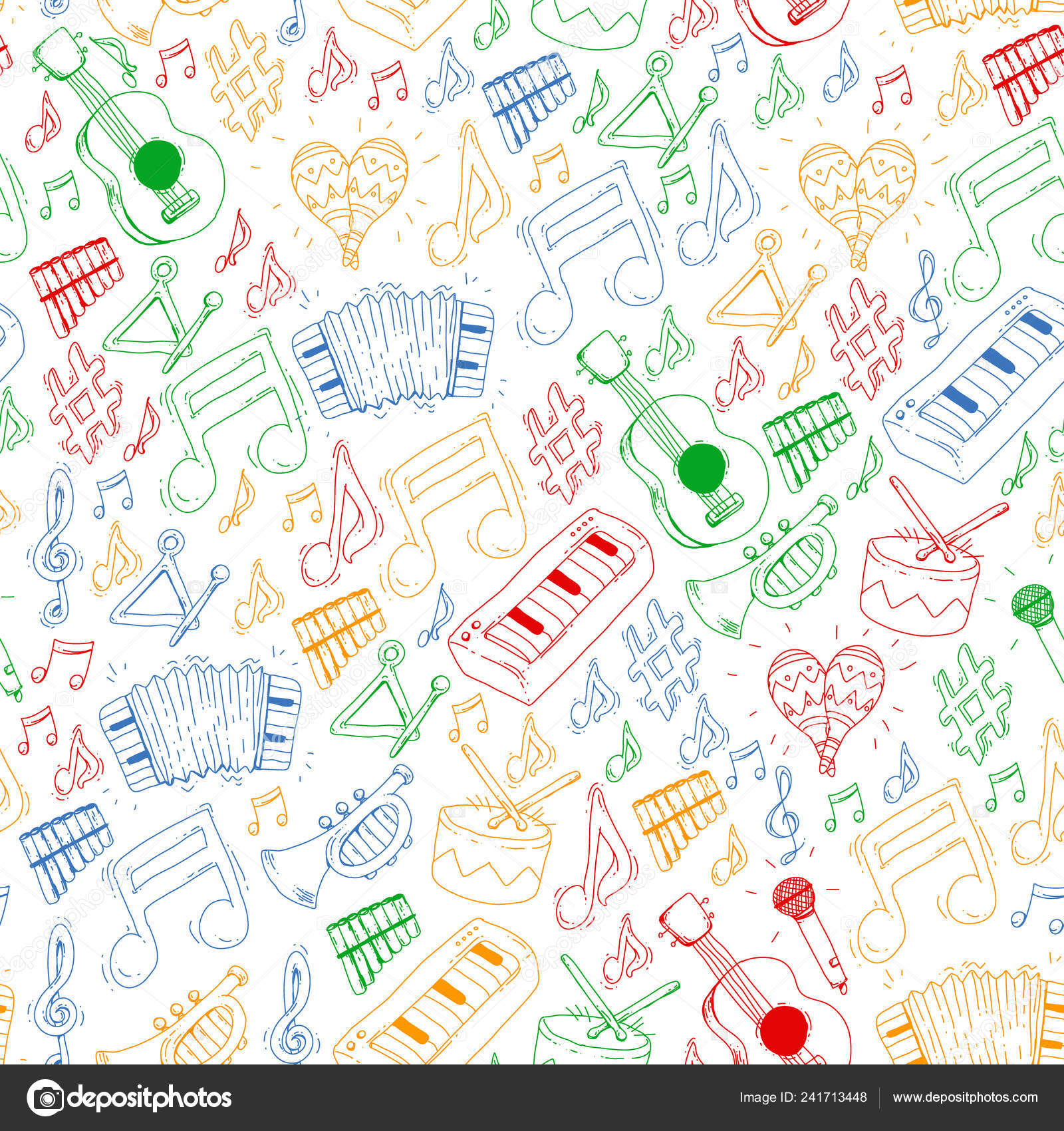 Music background for patterns. Vector illustration with musical ...