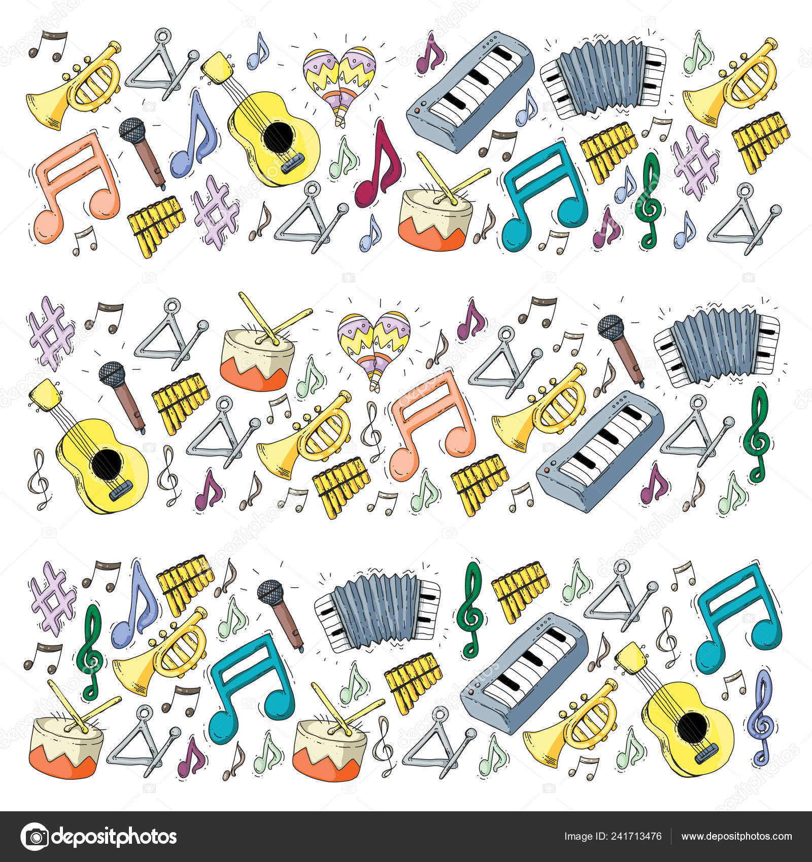 Music background for patterns. Vector illustration with musical ...