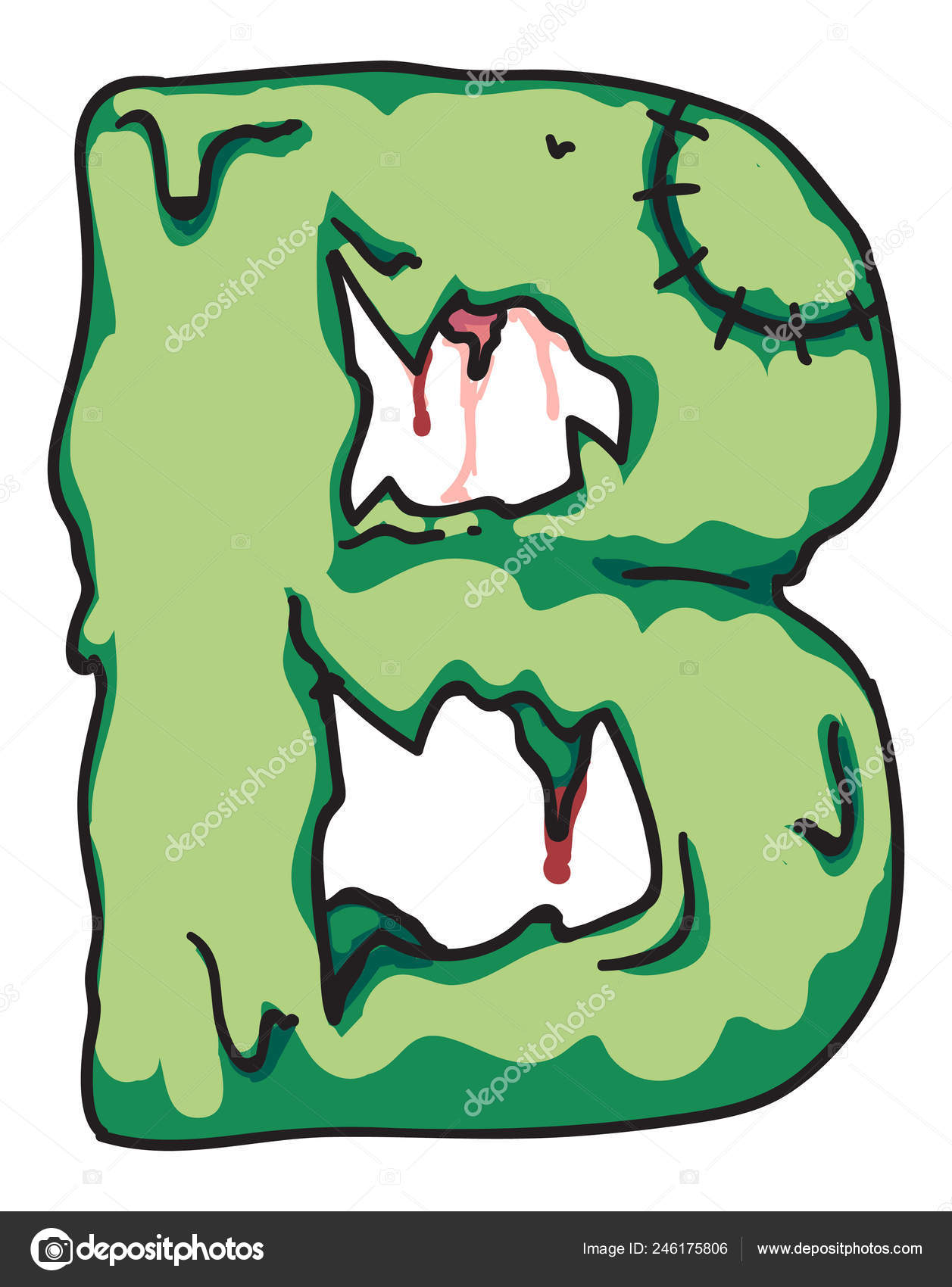 Zombie alphabet letters. Creepy design for prints. Stock Vector Image ...