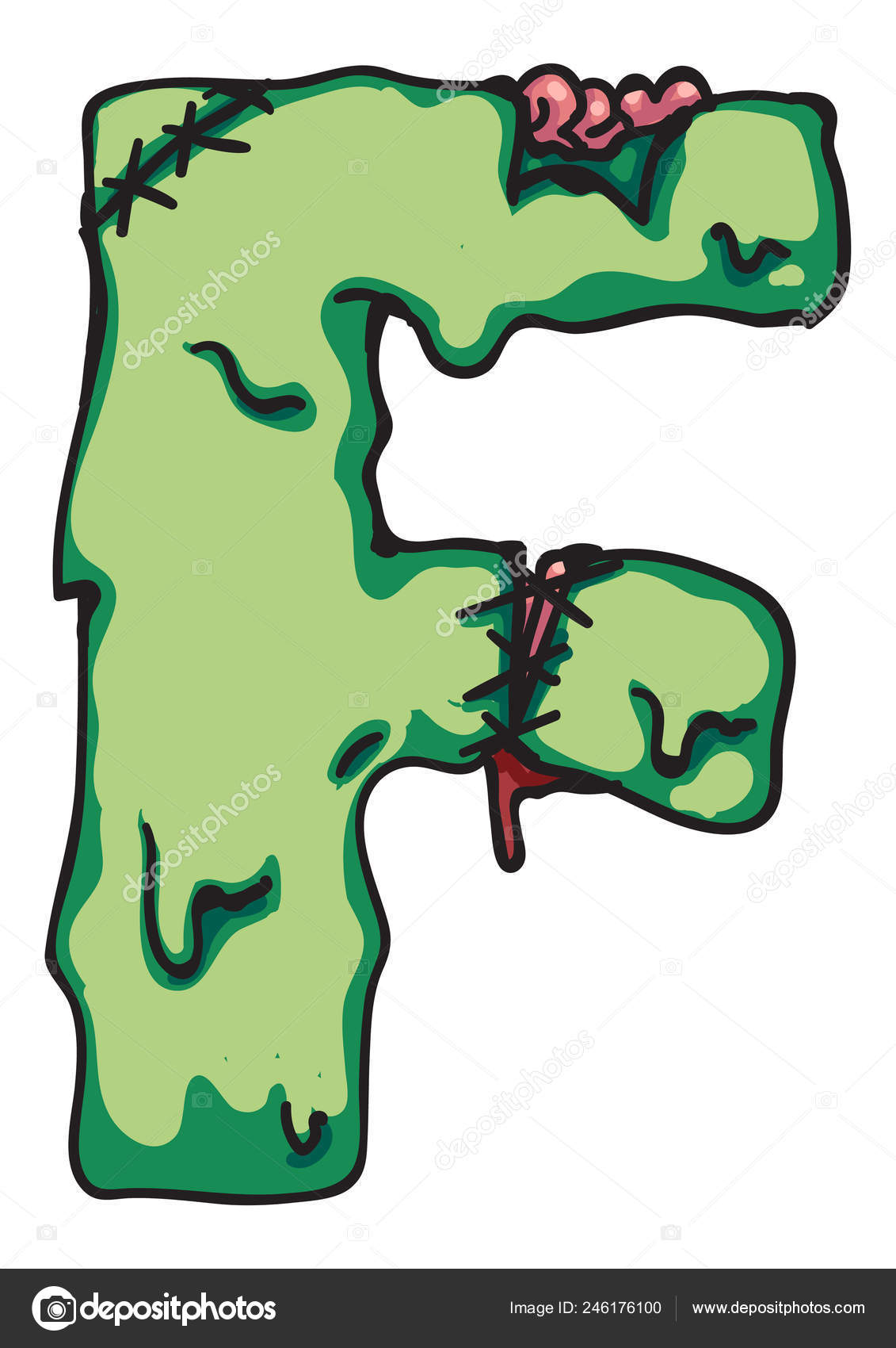 Zombie alphabet letters. Creepy design for prints. Stock Vector by ...