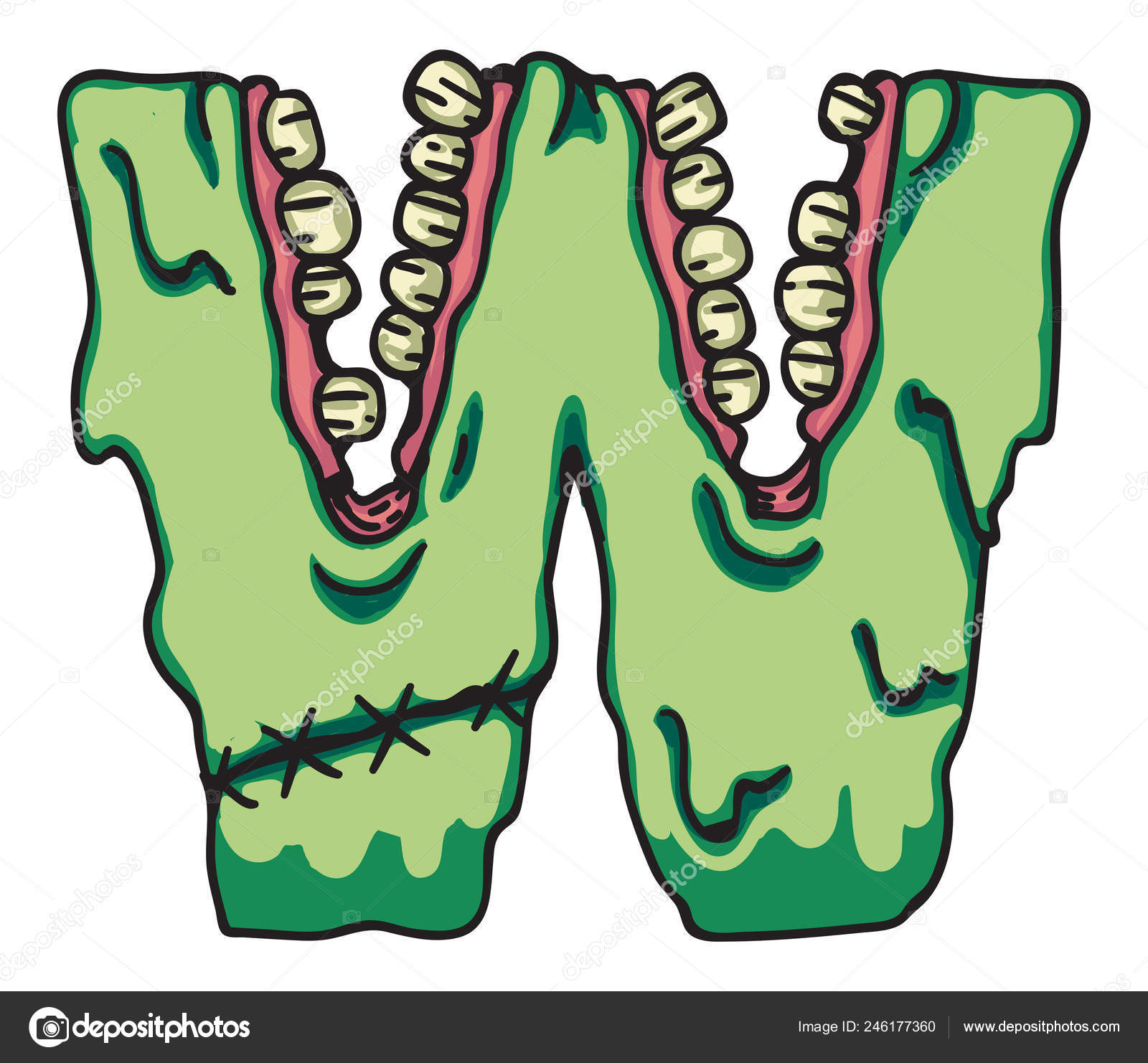 Zombie alphabet letters. Creepy design for prints. Stock Vector Image ...