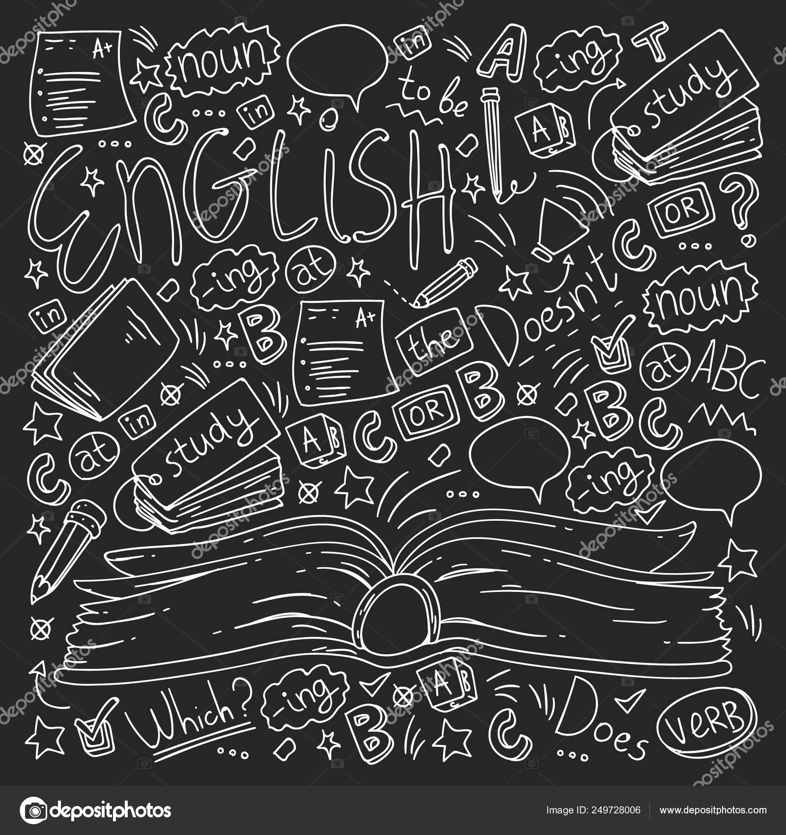 Language school for adult, kids. English courses, class. Stock Vector ...