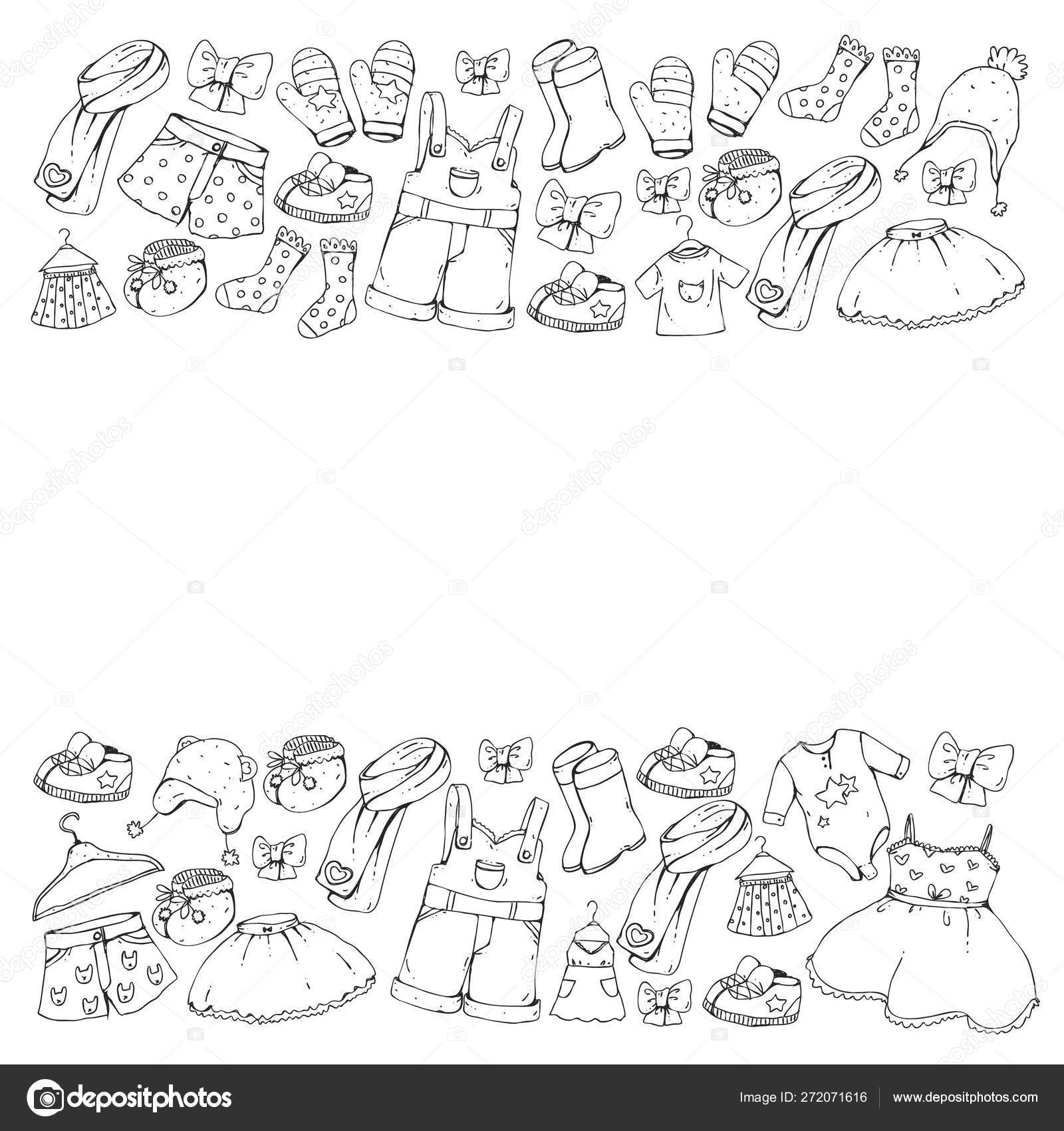 Children clothes. Background for babies, kids patterns. Stock Vector by ...
