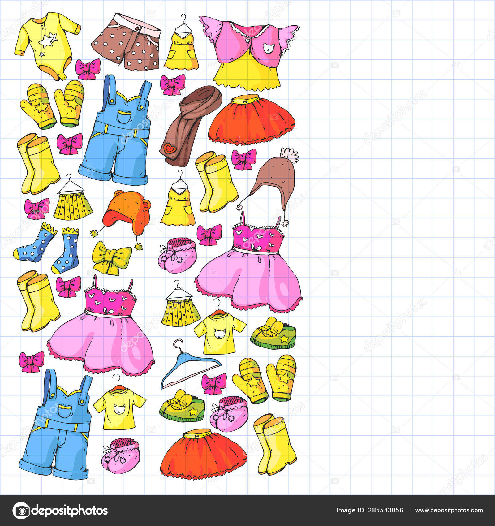 Children clothes. Background for babies, kids patterns. Stock Vector ...