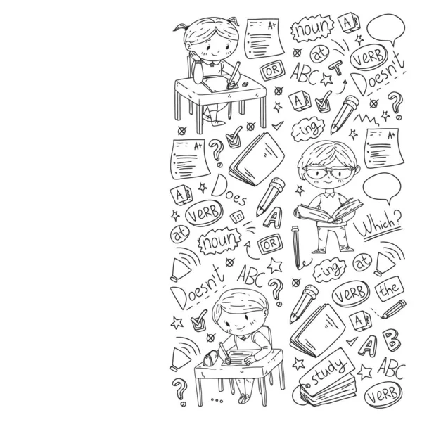 English school for children. Learn language. Education vector ...