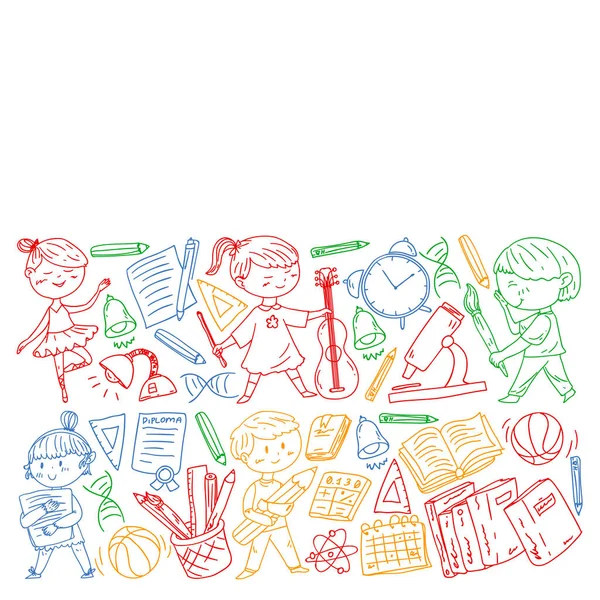 Cute school children. Imagination and creativity. Play and learn ...