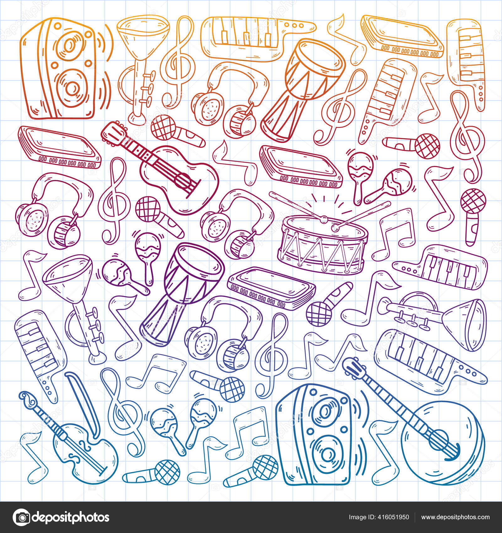 Vector Music Background Musical Instruments Rock Piano Guitar Jazz ...