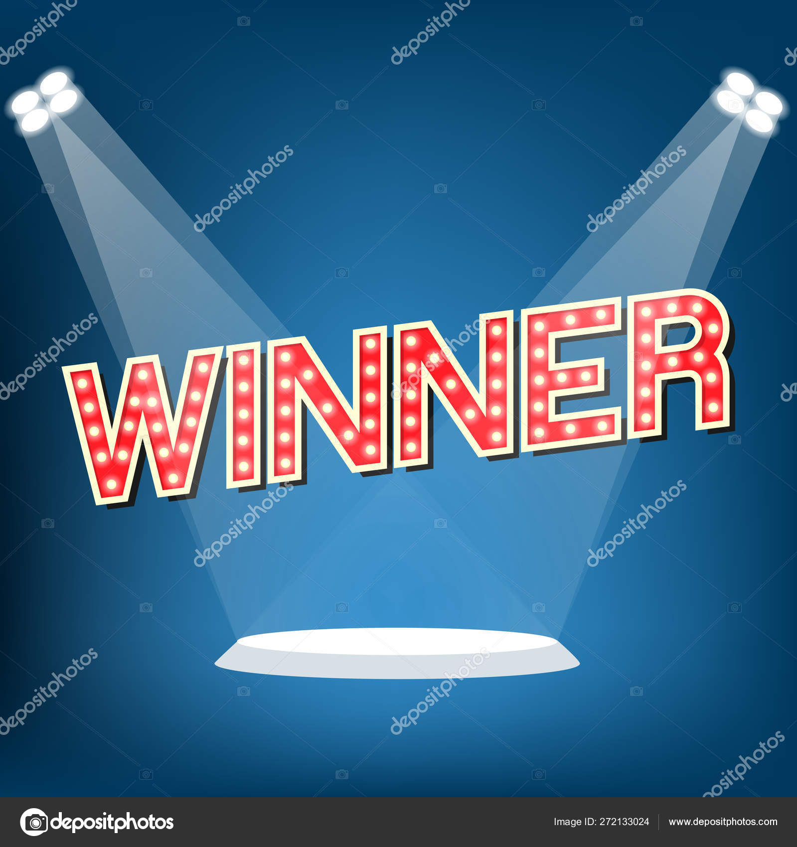 Winner on stage Stock Vector Image by ©wissanu #272133024