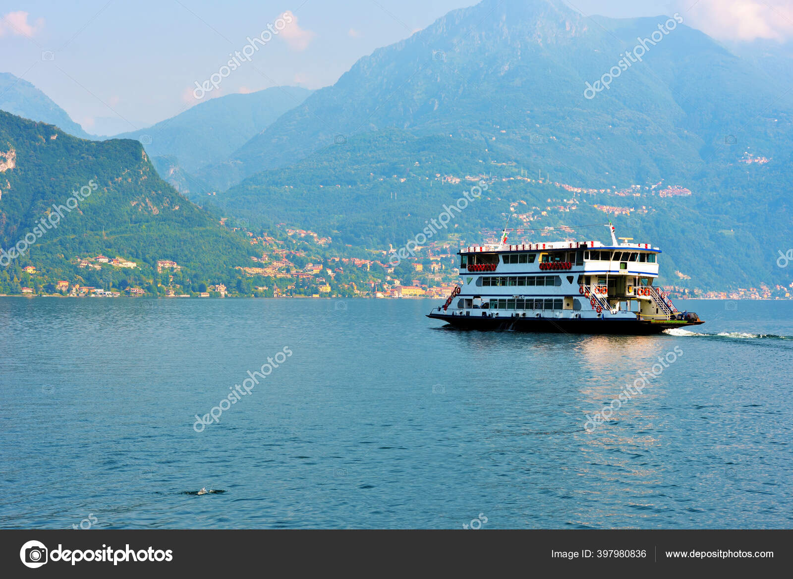Ferry Sailing Lake Como July 2020 Bellagio Italy — Stock Editorial ...