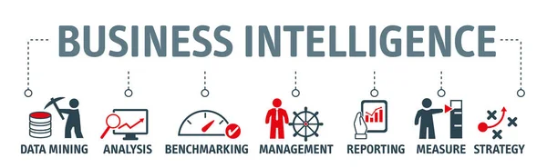 Banner Business intelligence vector illustration concept - business ...