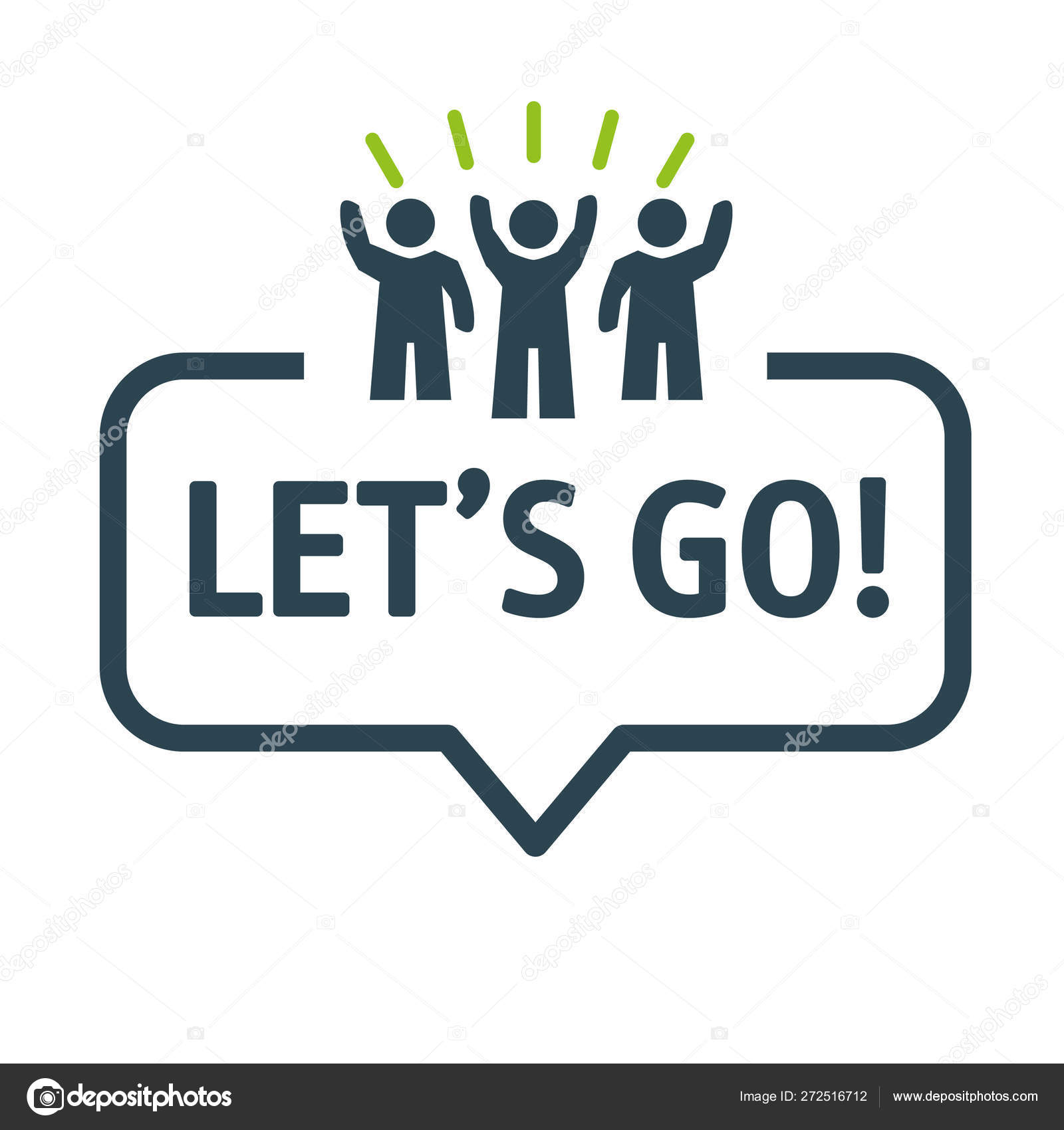 Speech bubble let's go Vector Illustration Stock Vector Image by ...