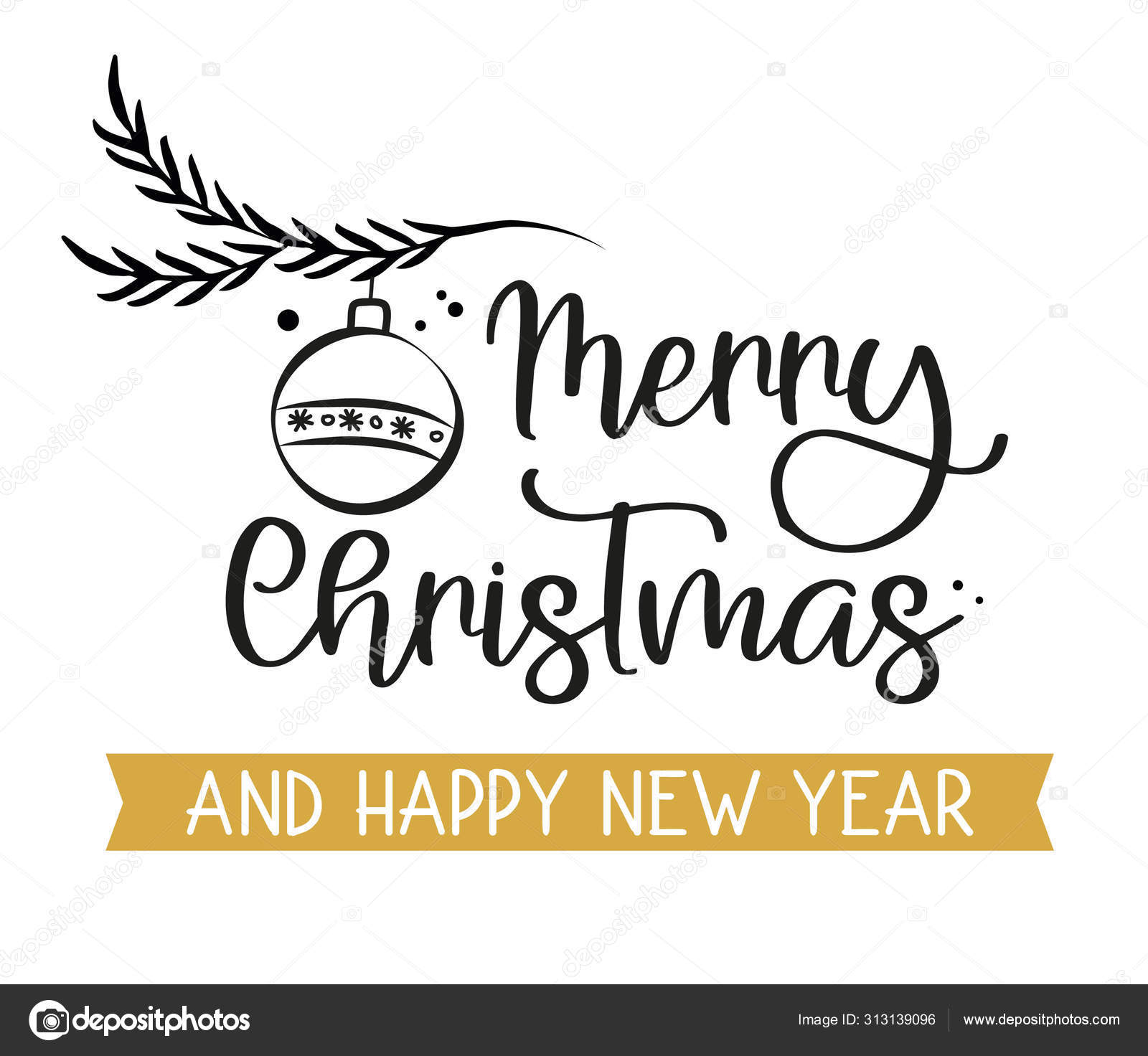 Merry Christmas Calligraphy Stock Vector by ©trueffelpix 313139096