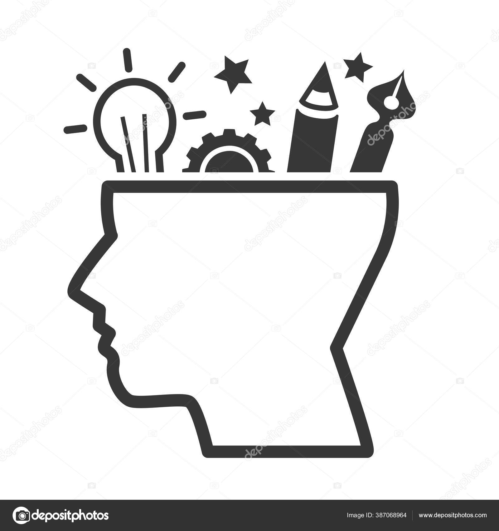 Creativety Vector Design Concept Icon Pictogram White Background Stock ...