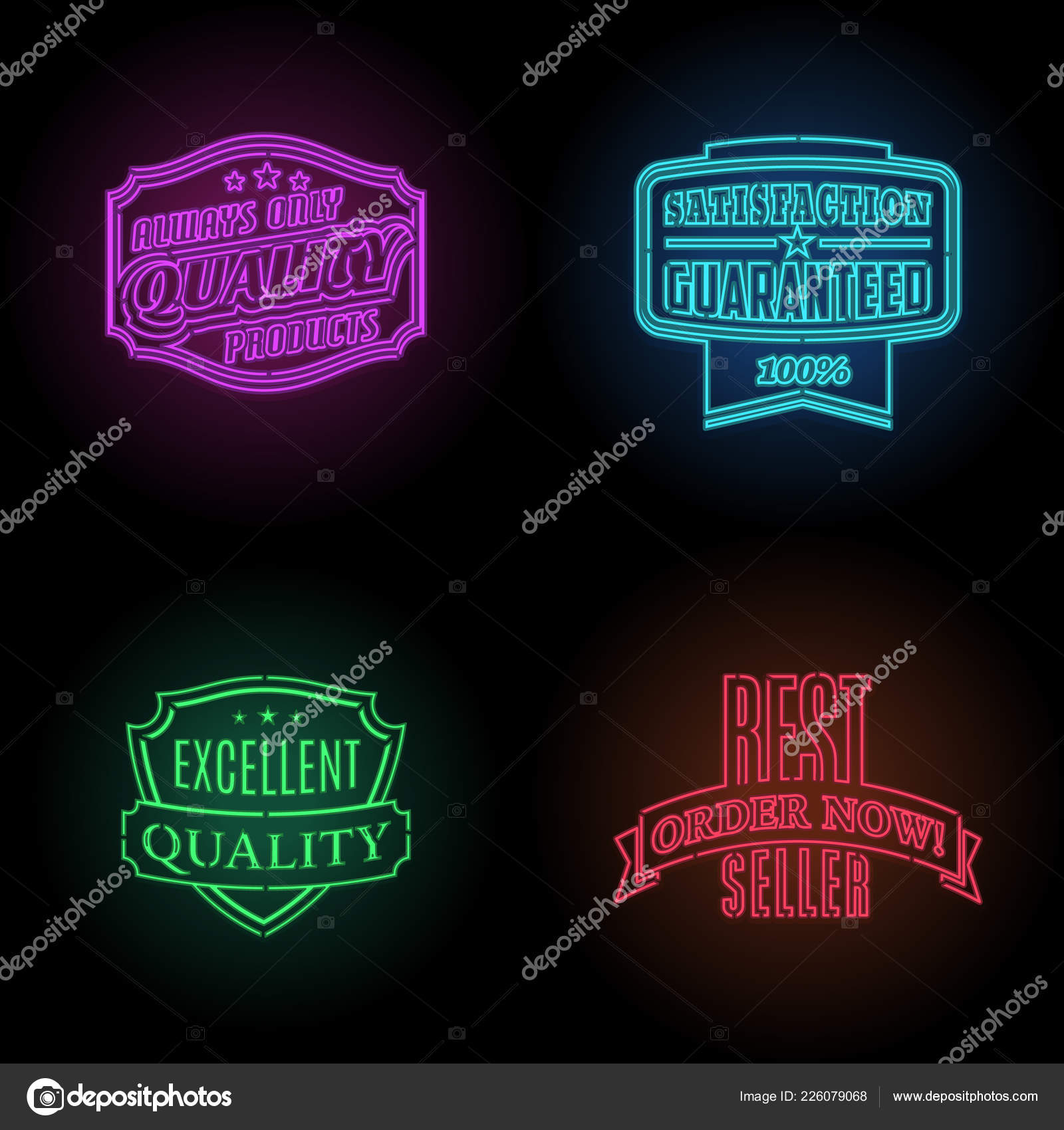Vector neon discount sale signs set Stock Vector Image by ©Antisana ...