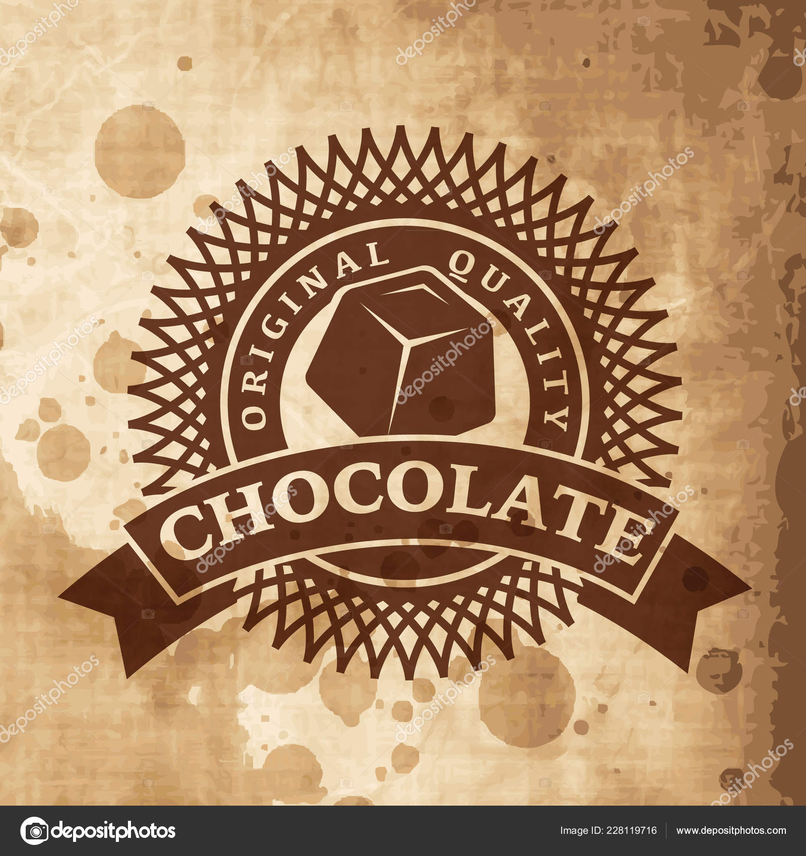 Vector craft chocolate logo template Stock Vector by ©Antisana 228119716