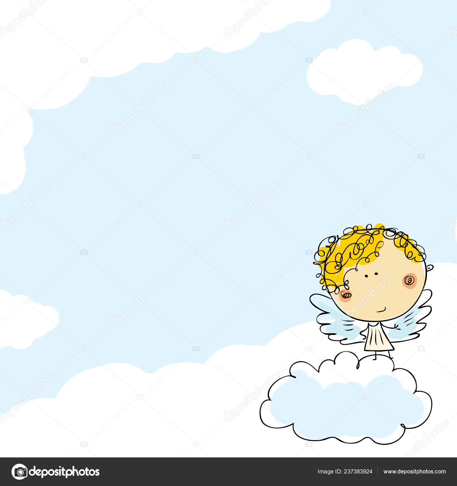 Dibujo De Niña ángel Simple