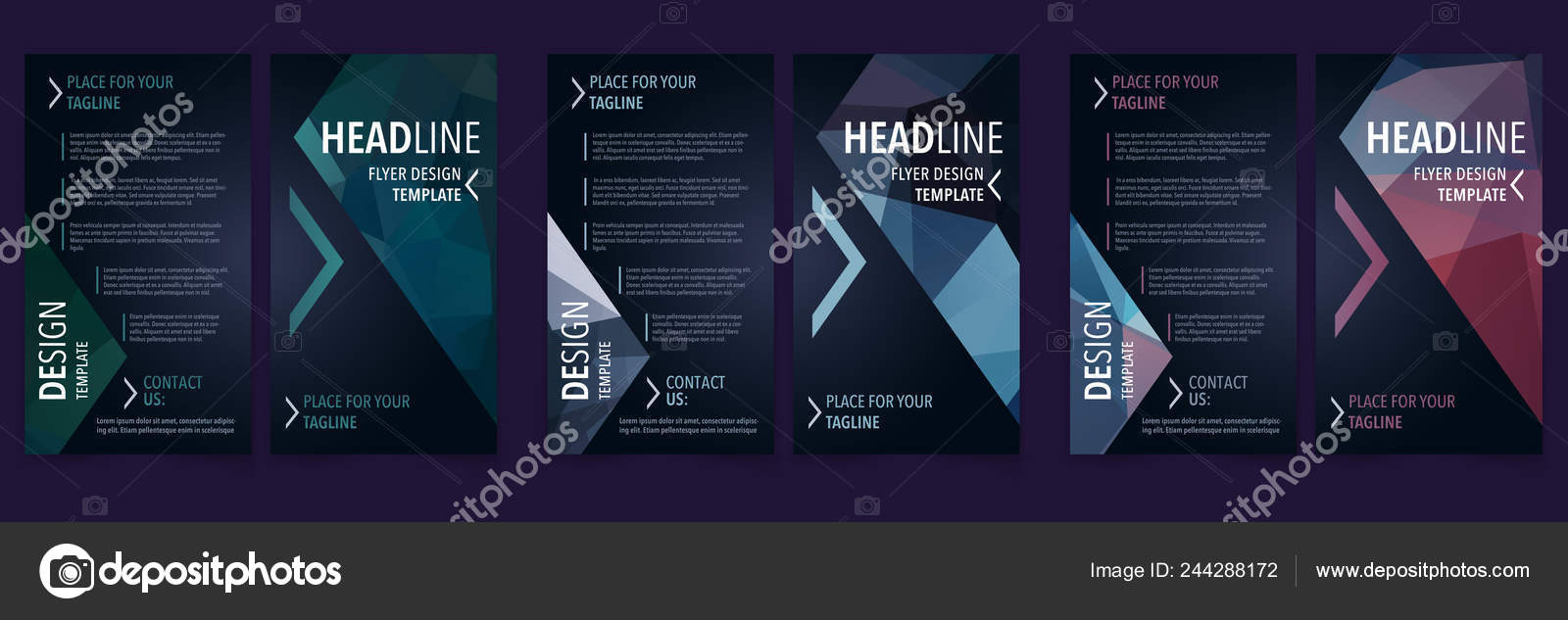 Triangle background layouts design template set Stock Vector Image by ...