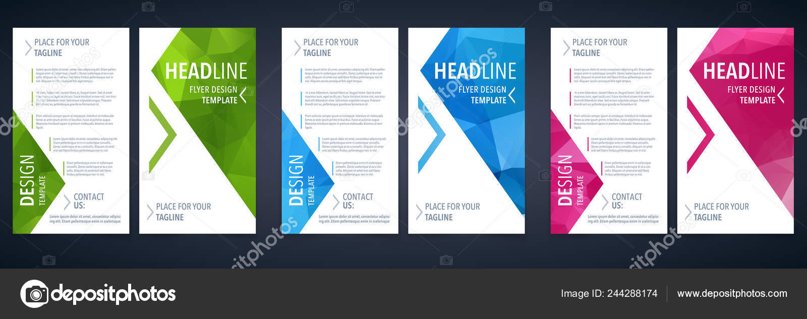 Triangle background layouts design template set Stock Vector Image by ...