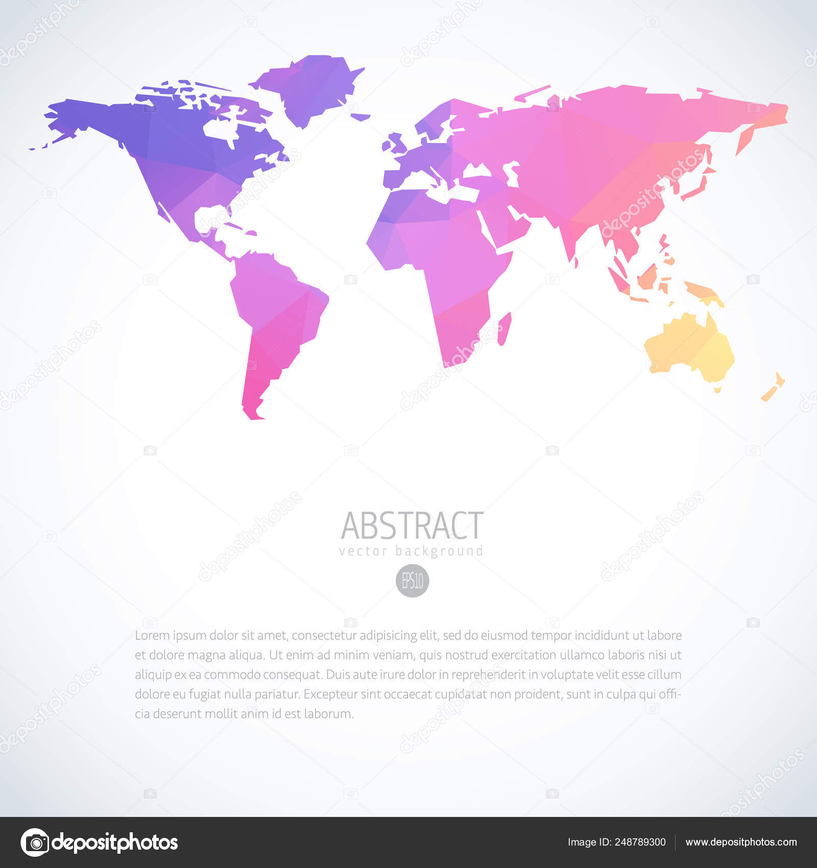 Vector world map with abstract triangle pattern Stock Vector Image by ...