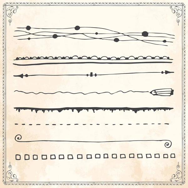 Hand drawn line border frame design elements set Stock Vector by ... Hand drawn line border frame design elements set Stock Vector by ...