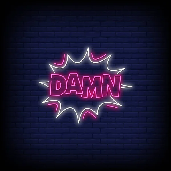 Neon Signboard Win Lettering Brick Wall Background Stock Vector Image ...