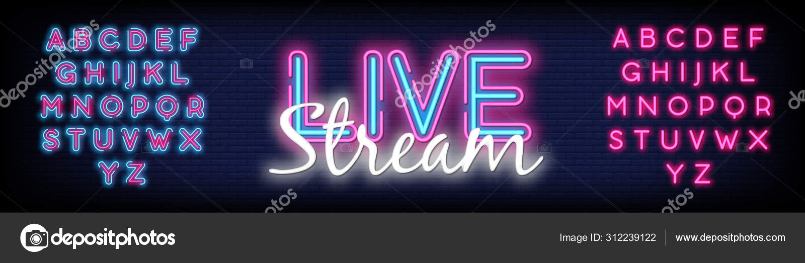 Live Stream Neon Text Vector วยเทมเพลตการออกแบบพ นหล งผน แนวโน มการออก ...