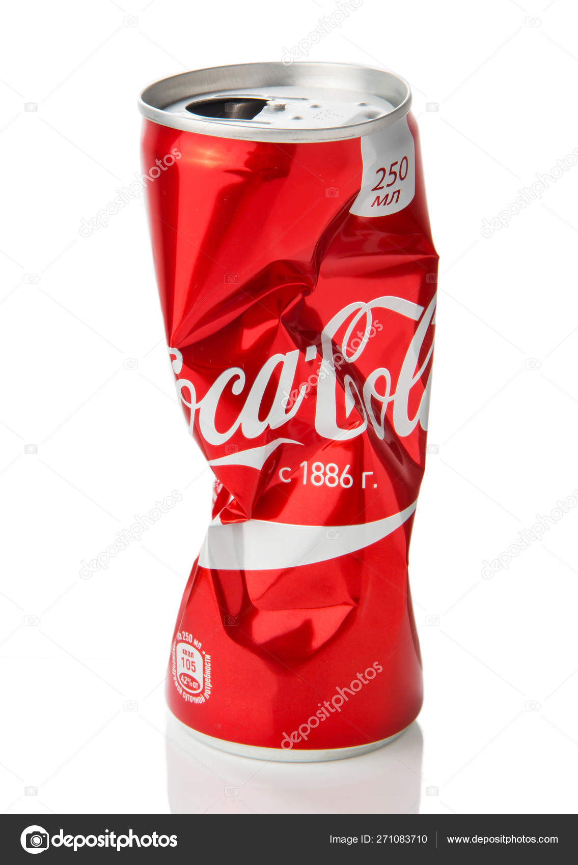 Compressed Original Coca Cola Can Drink Studio Shot – Stock Editorial ...