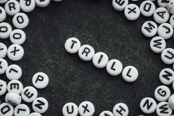 Word Done Dark Background Made Small Alphabet Letters — Stock Photo ...