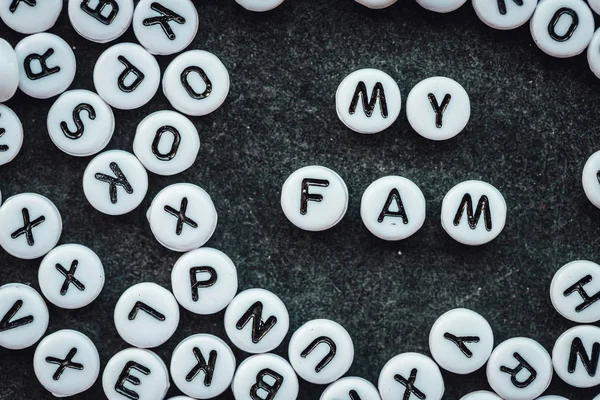 Word Done Dark Background Made Small Alphabet Letters — Stock Photo ...
