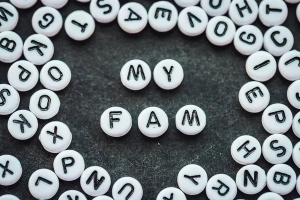 Word Done Dark Background Made Small Alphabet Letters — Stock Photo ...