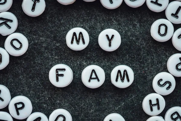 Word Done Dark Background Made Small Alphabet Letters — Stock Photo ...