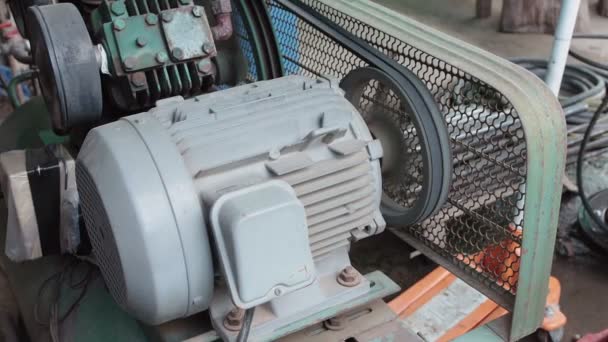 Air Compressor Motor Running Car Auto Repair Shop Zoom View Stock Video ...